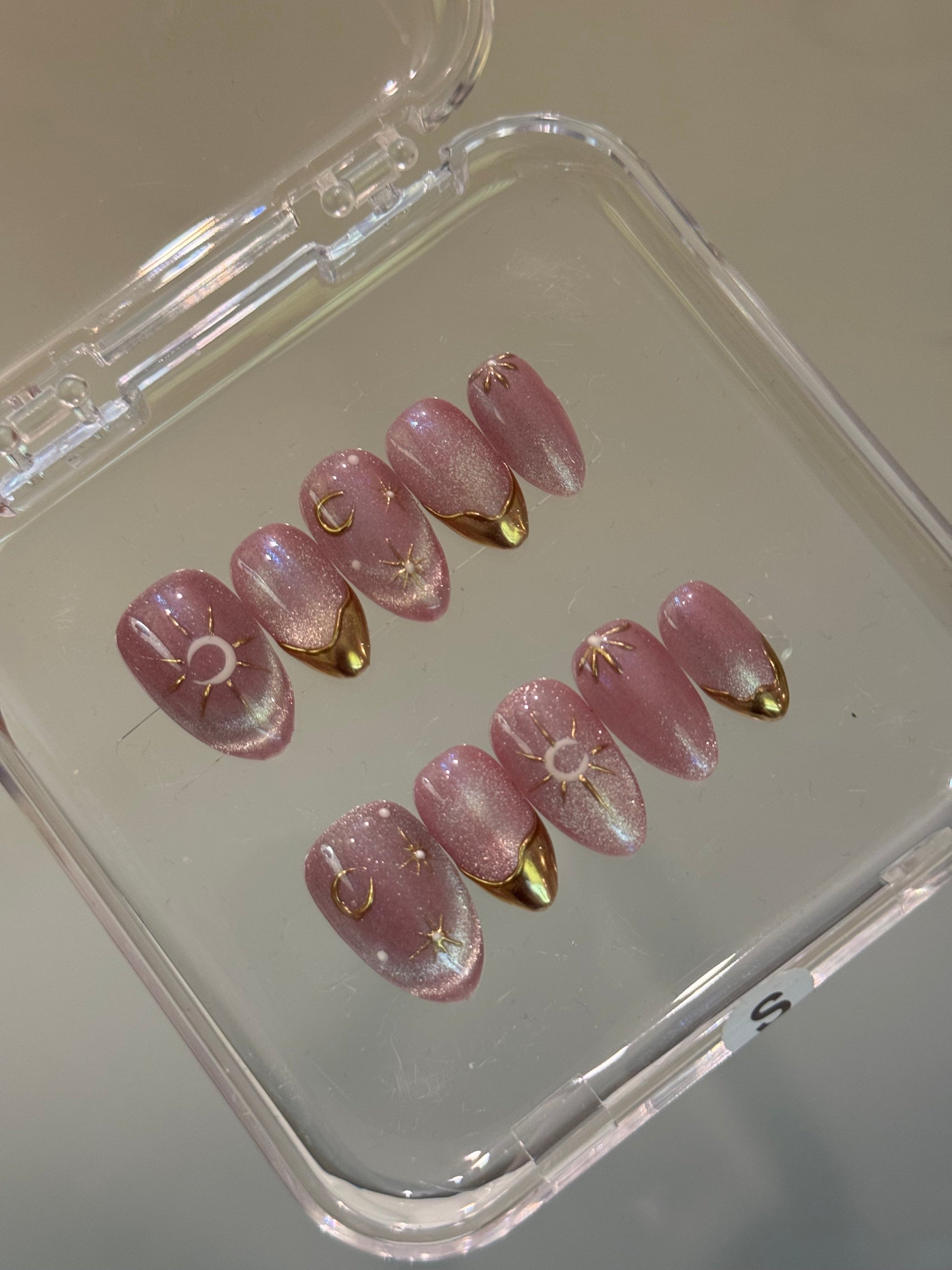 N59 Purple Foil Nails Set – Honey Nails Lab